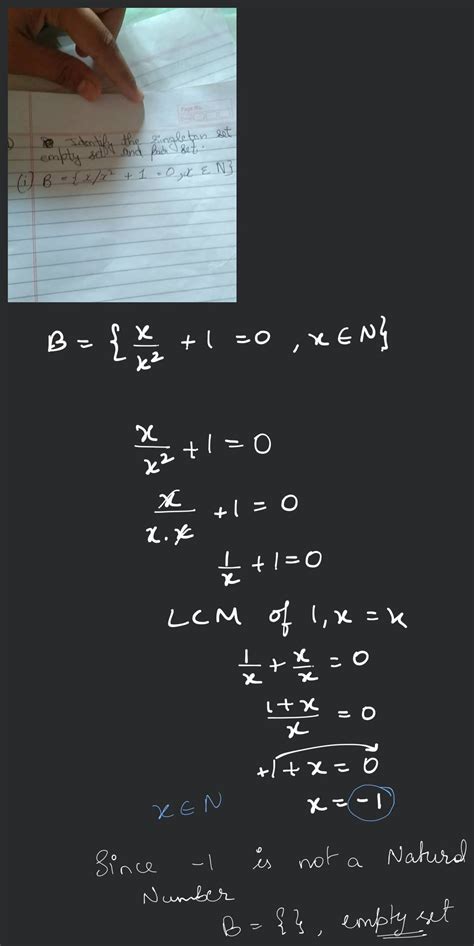 identify the singleton set empty set and paris set i b left {x x {2