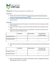 Exploring Wave Interference PhET Lab Simulation For Water Waves Course Hero