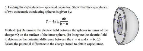 Solved Finding The Capacitance Of A Spherical Capacitor Show That The Capacitance Of Two