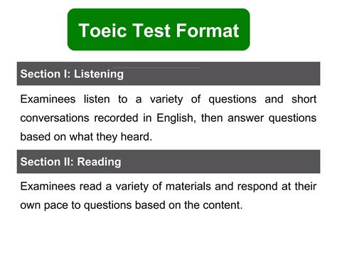 Introduction To The Toeic Test Ppt Standardized Testing