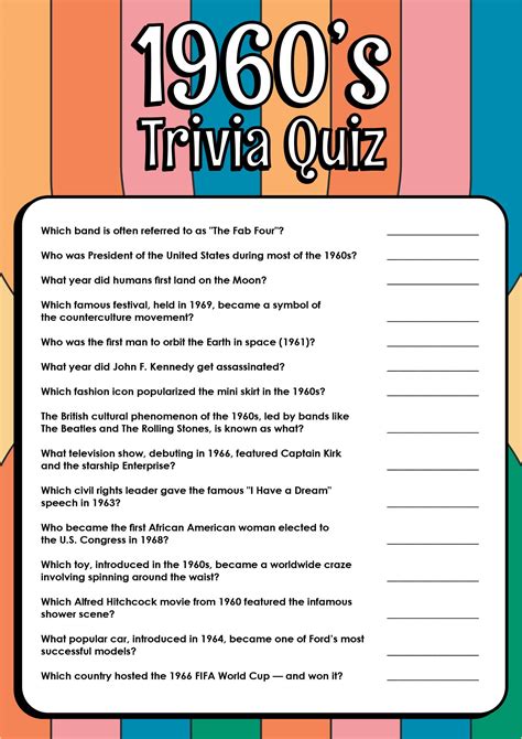 Senior Trivia Printable