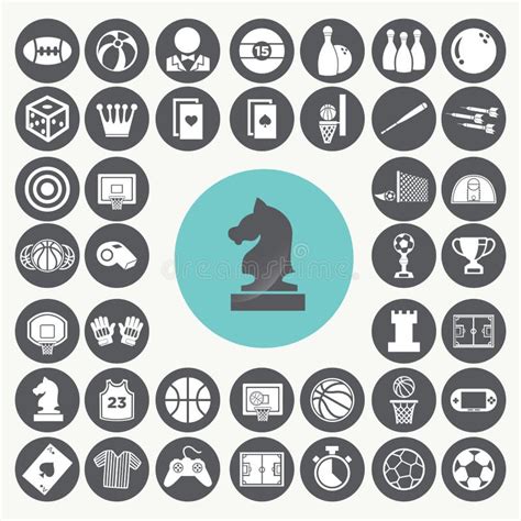 Game UI Icons Gui Stock Vector Illustration Of Blue