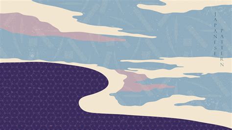 Abstract Background With Japanese Pattern Vector Oriental Decoration Banner Design With Natural