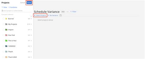 Schedule Variance Report Mosaic
