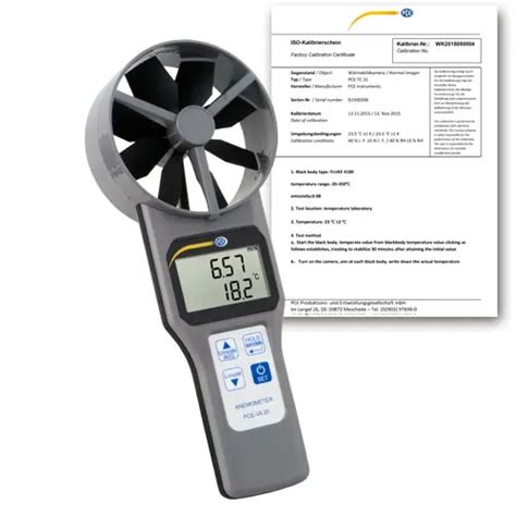 Multifunction Anemometer Pce Va 20 Ica Incl Iso Calibration