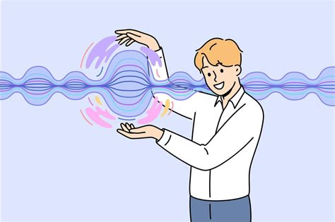Man Stands Near Energy Wave Demonstrating Results Of Scientific Experiments On Physical