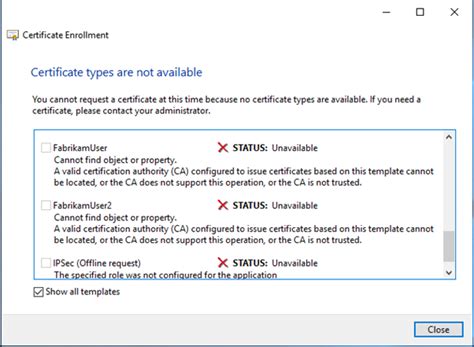 Requesting A Certificate Via The Certificate Enrollment Policy Web Service Cep Fails With
