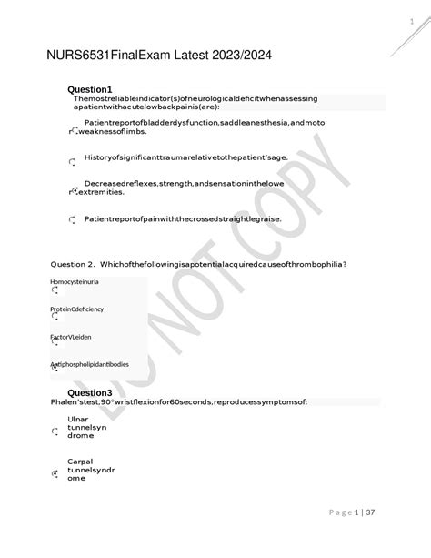 Nurs6531finalexam Latest 20232024 Exams Nursing Docsity