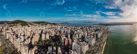 Panorama Of Florianopolis Downtown Modern Buildings In Brazilian City
