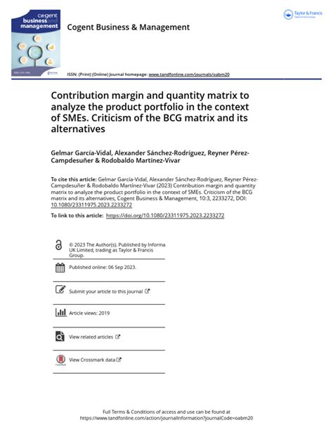 Contribution Margin And Quantity Matrix To Analyze The Product