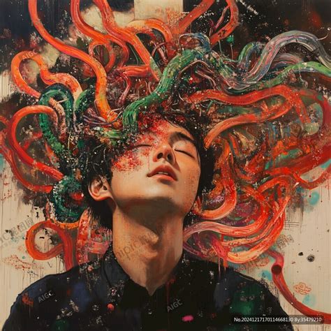 Ai创作图日本数码艺术 创意人像作品 吐沫色彩 意境画流彩画 焦躁装饰画 流彩流体浇筑画 泡泡糖美学 视冲击力的艺术 另类艺术画 色彩与情绪 燃面绘画 Cgi超现实主义 拽面意境画 抽象艺术