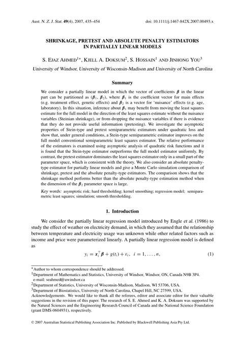 Pdf Shrinkage And Penalty Estimators Of A Poisson Regression Model