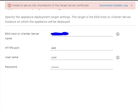 Failed To Get An Ssl Thumbprint Of The Target Server Certificate