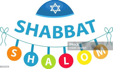 샬 롬 안식일 평면 스타일 종교적인 유태인 전통입니다 흰색 배경에 고립 벡터 일러스트입니다 0명에 대한 스톡 벡터 아트 및 기타 이미지 Istock