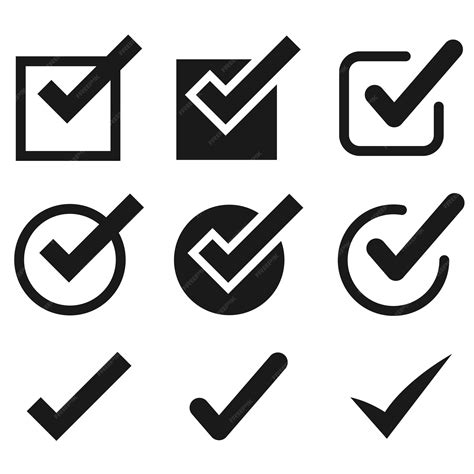 Premium Vector Check Mark Icons Set Check Marks Symbol Collection Simple Check Mark