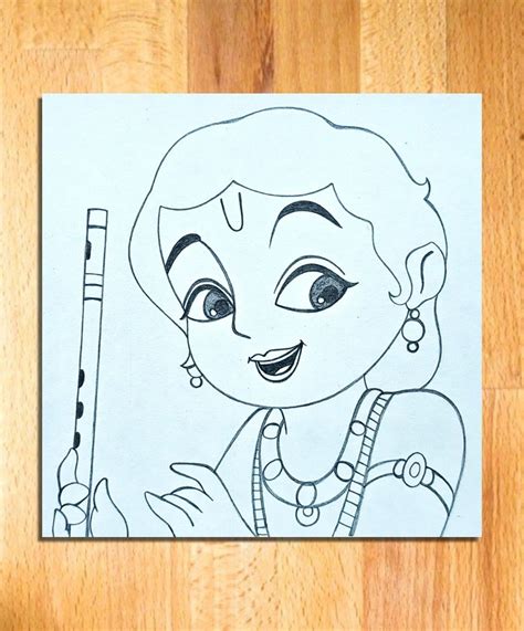 Cute Krishna Drawing Is Easy Step By Step Krishna Drawing Tutorial Easy Drawing