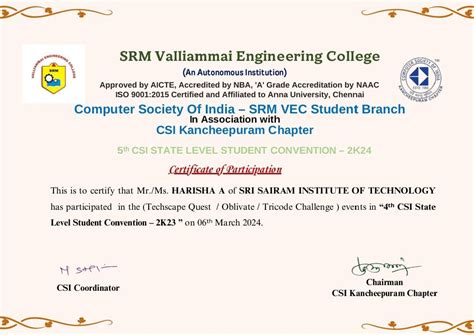 harisha ayyappan on linkedin techscapequest obliviate tricodechallenge csiconvention srmvec…