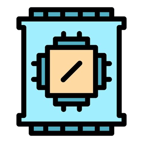 Premium Vector Computer Processor Icon Outline Computer Processor Vector Icon Color Flat Isolated