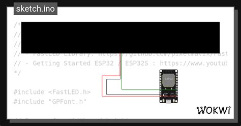 scrolling message ws2812 led matrix 32x8 o wokwi esp32