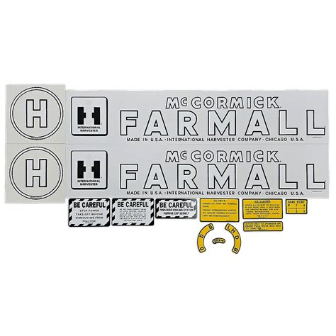 Decal Kit Farmall H Precision Tractor Parts Inc