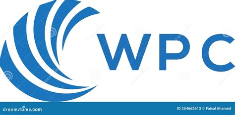 WPC Letter Logo Design On White Background WPC Creative Circle Letter Logo Gn Stock Vector