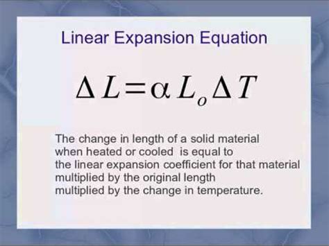Thermal Expansion Equations Youtube