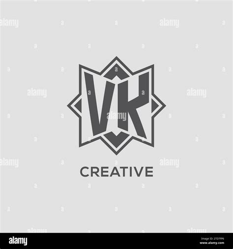Monogram Vk Logo With Eight Point Star Style Design Vector Graphic Stock Vector Image And Art Alamy