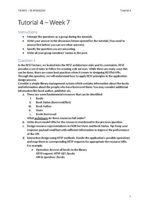 Tutorial Wk7 Tutorial Tic3001 S2 Ay202324 Tutorial 3 1 Tutorial