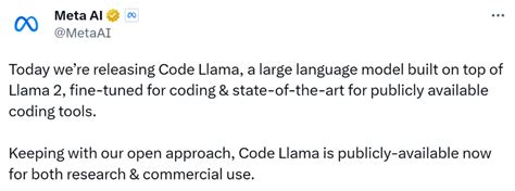 官方的code Llama开源:免费商用,神秘版本接近gpt 4模型代码生成训练 官方的code Llama开源:免费商用,神秘版本接近gpt 4模型代码生成训练