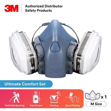 3m 7502 Full Set Reusable Half Facepiece Silicone Respirator Mask