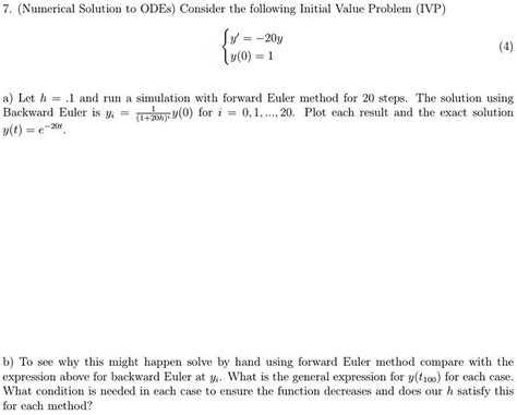solved numerical solution to odes consider the following initial value problem ivp y 20y y