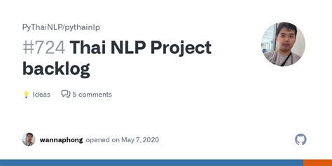 Thai NLP Project Backlog PyThaiNLP Pythainlp Discussion GitHub