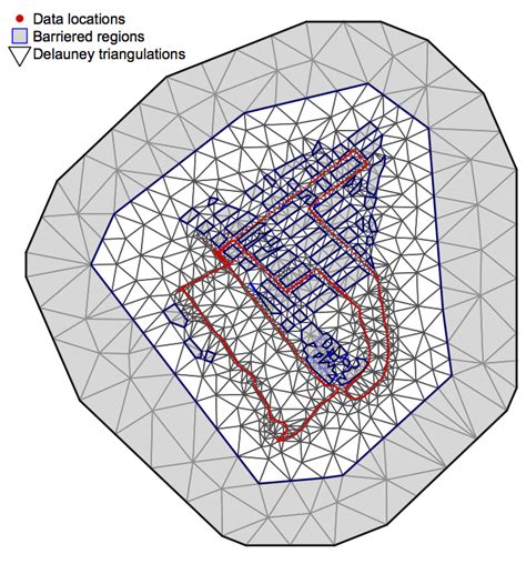 Mesh Of Delauney Triangulations Created Using R INLA To Represent