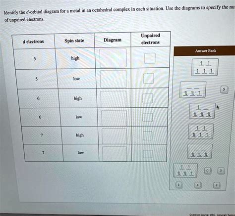 solved metal in an octahedral complex in each situation use the