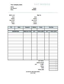 VAT Invoice Template Free Download