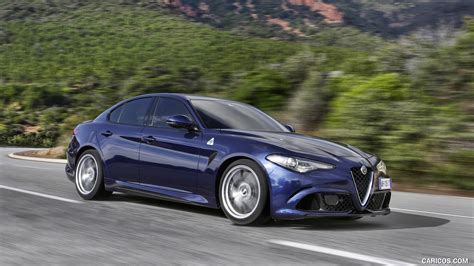 2017 Alfa Romeo Giulia Quadrifoglio Blue Front Three Quarter Hd