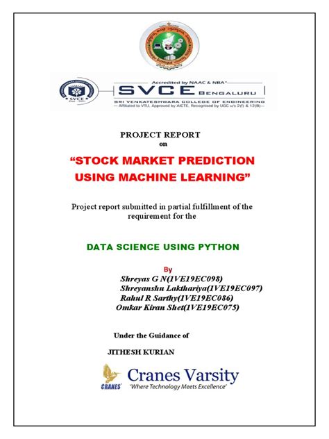 Stock Market Price Prediction Pdf Machine Learning Regression Analysis
