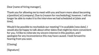 Reschedule Interview Email How To Write Examples