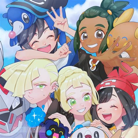 Lillie Selene Rowlet Elio Gladion And More Pokemon And More Drawn By Aria Pkmn Danbooru