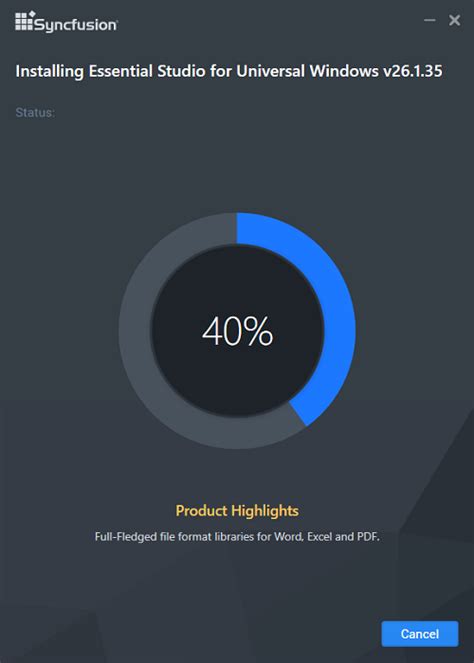 Installing Syncfusion UWP Installer Syncfusion