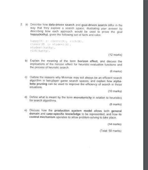 Solved 2 A Describe How Data Driven Search And Goal Driven