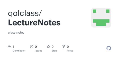 Github Qolclasslecturenotes Class Notes