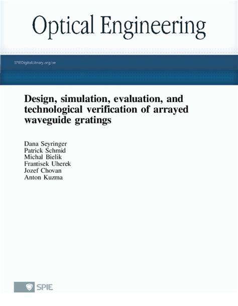 Pdf Design Simulation Evaluation And Technological Verification Of