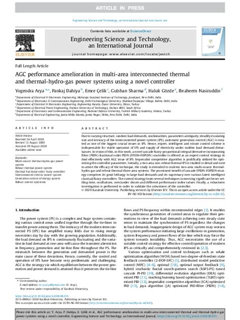 Pdf Agc Performance Amelioration In Multi Area Interconnected Thermal