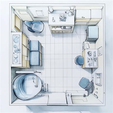 A Layout Plan Showing Efficient Use Of Space In A Small Laboratory