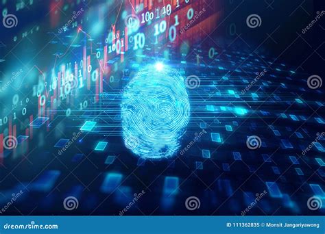 Fingerprint Scanning On Blue Technology Illustration Stock Illustration Illustration Of