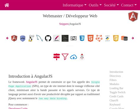 Webmaster Développeur Web Angularjs