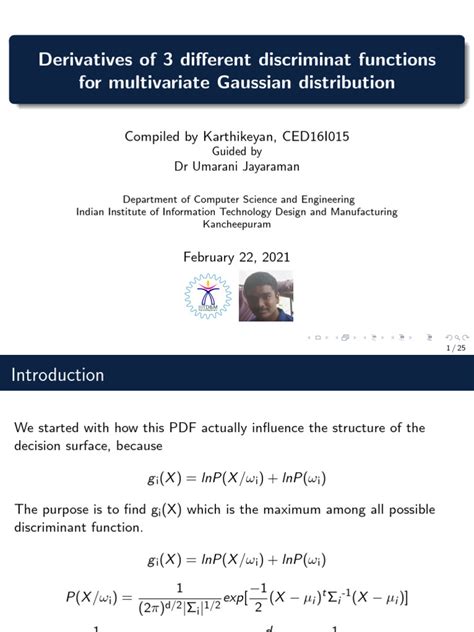 Lect 13 Bayes Decistion Theory Derivation Pdf Algebra Linear