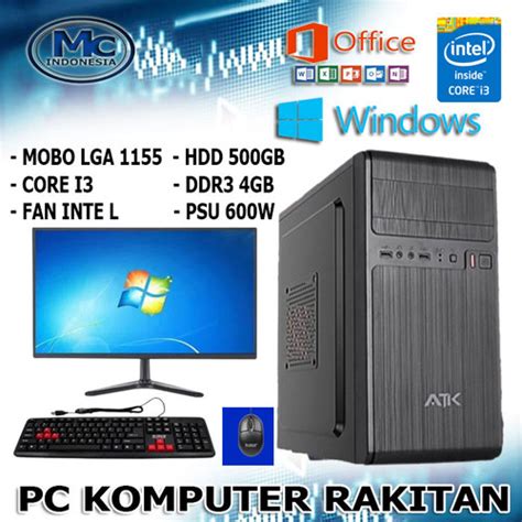 Jual PC RAKITAN Komputer Core I Siap Pakai Office Admin Rakitan Only Kota Bekasi