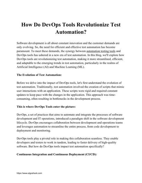 Ppt How Do Devops Tools Revolutionize Test Automation Powerpoint